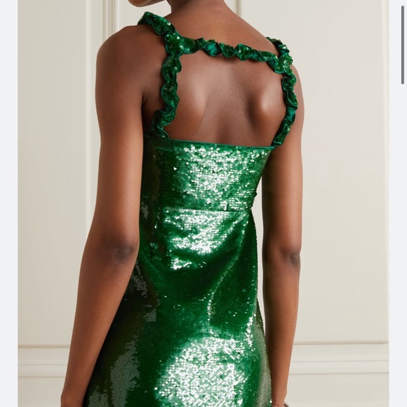 Ganni | Dresses | Nwt Ganni Green Sequin Mini Dress | Poshmark